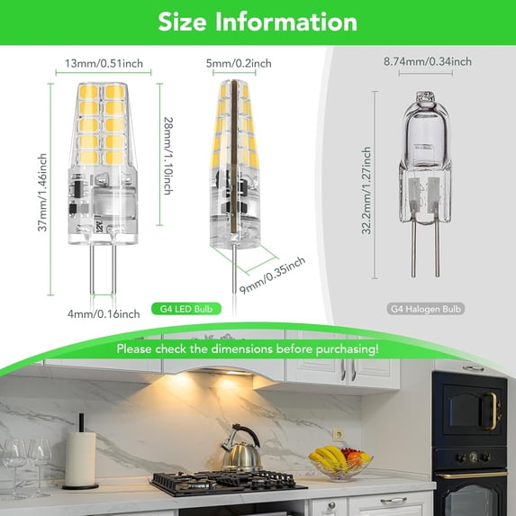 OPVM-10 Pack G4 LED Bulb 2W Equivalent 30W 3000K Warm White 250 Lumens ...