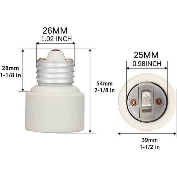 OPVM-12 Pcs Medium Screw Base to Medium Base Light Bulb Socket ...
