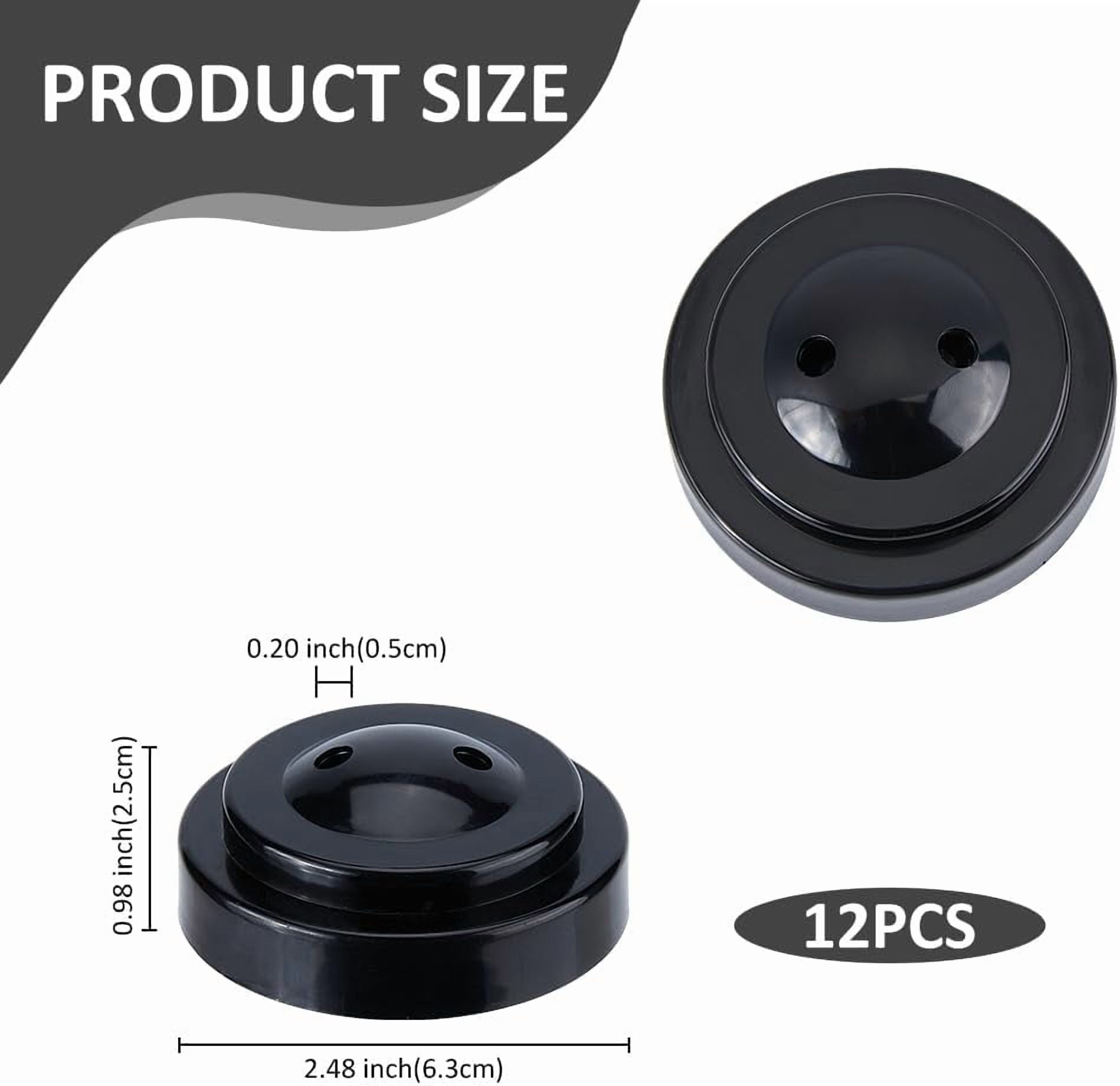 OPVM-12Pcs Miniature Flag Stand Base Two Hole Desk Flag Holder Black ...