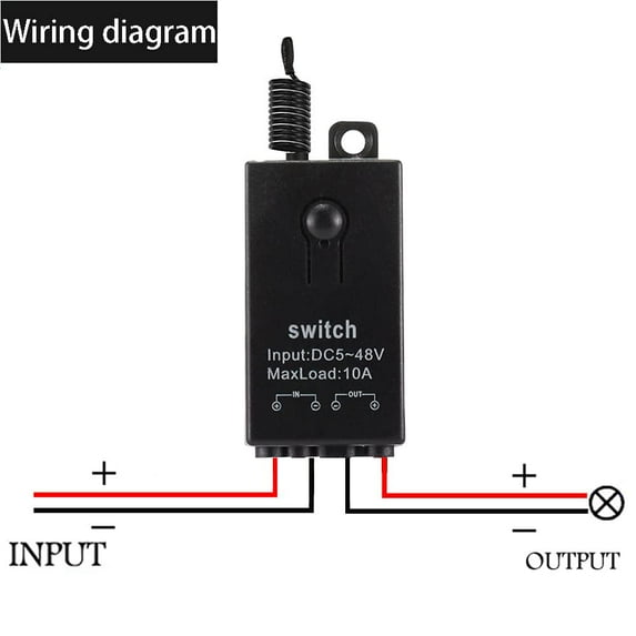 OPVM-12v Remote Control Switch,2 Way Mini Wireless Switches,DC 12V/24V/48V/10A Relay with 328FT ...