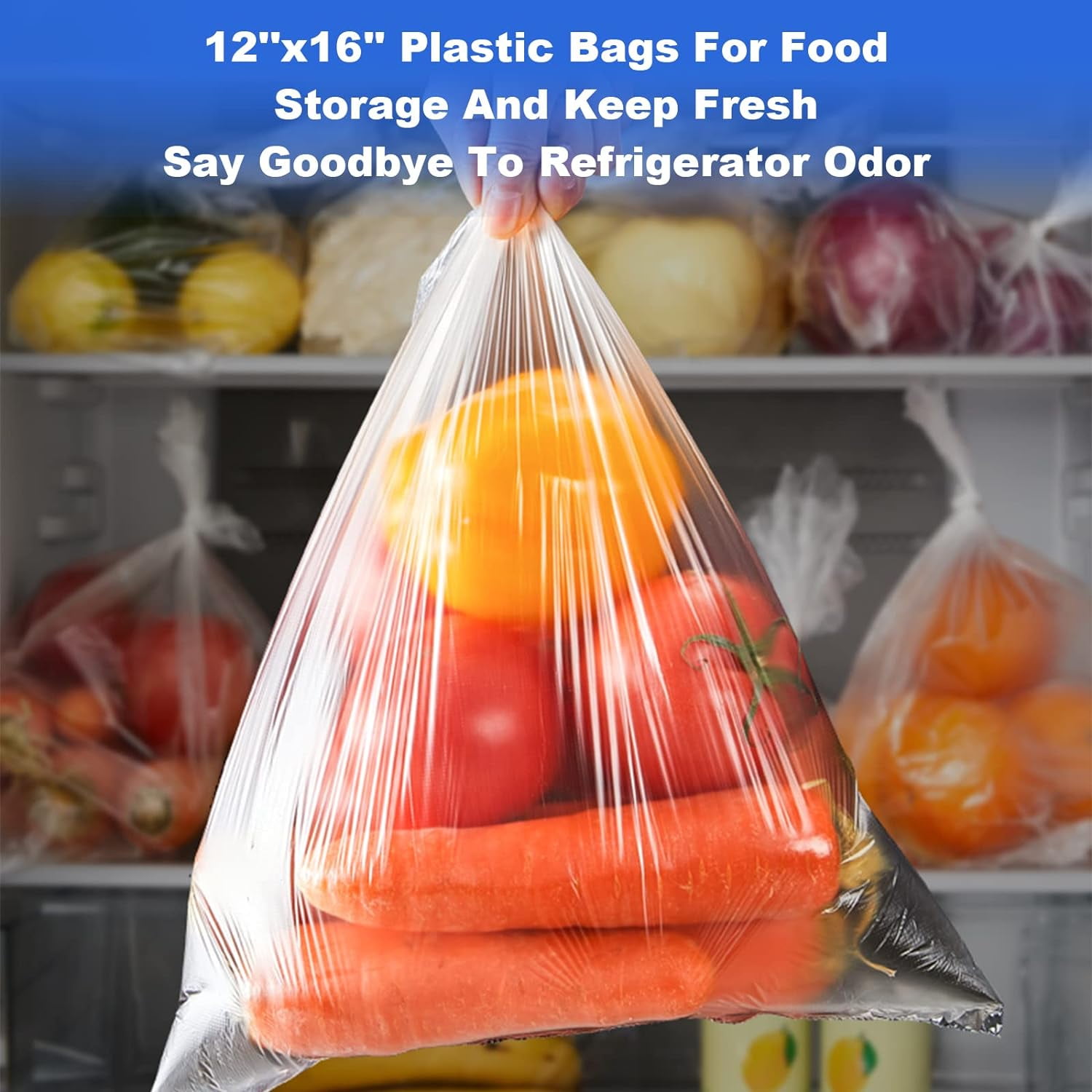 OPVM-12x16 Plastic Produce Bags on a Roll - Clear Plastic Bags for Food ...