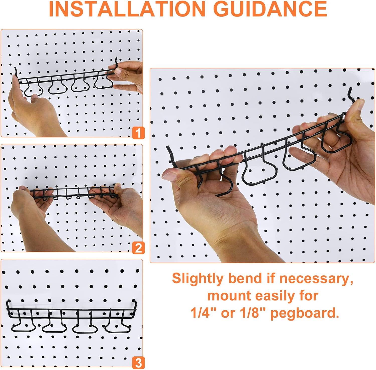 OPVM-16 Pack Pegboard Utility Hooks, Peg Board Holders & Rack for ...