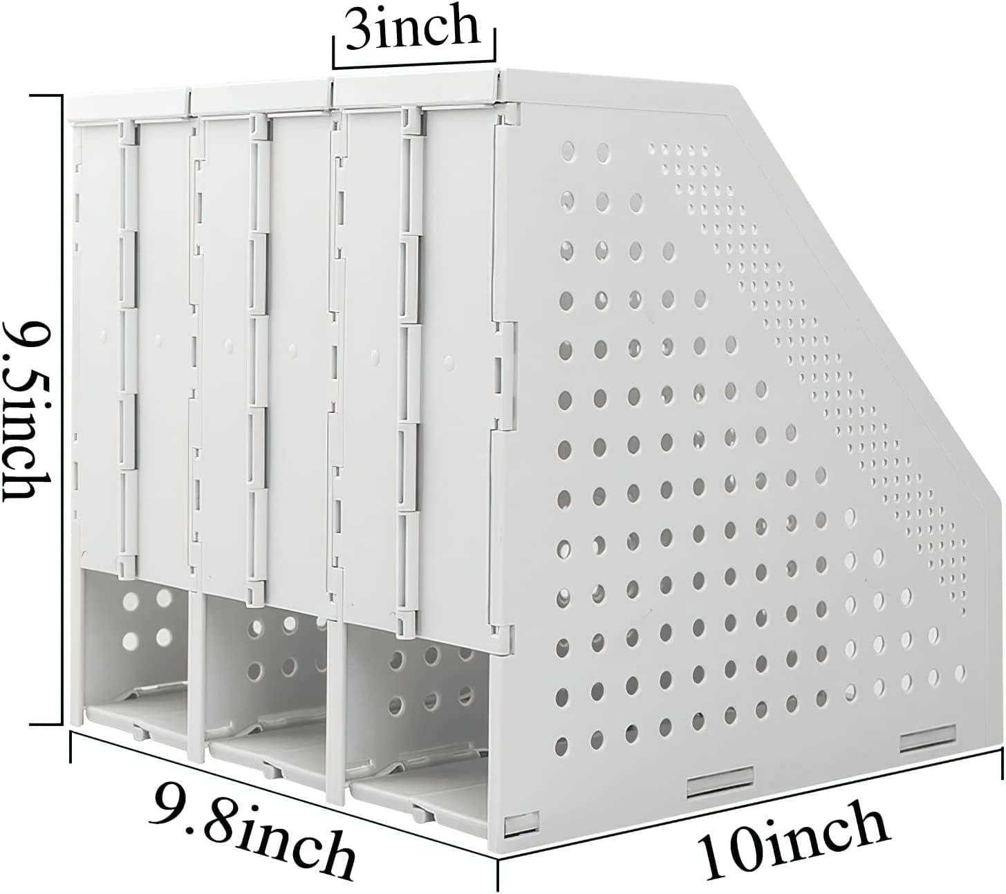 OPVM-1Pcs Collapsible Plastic Magazine File Holder Vertical Binder ...