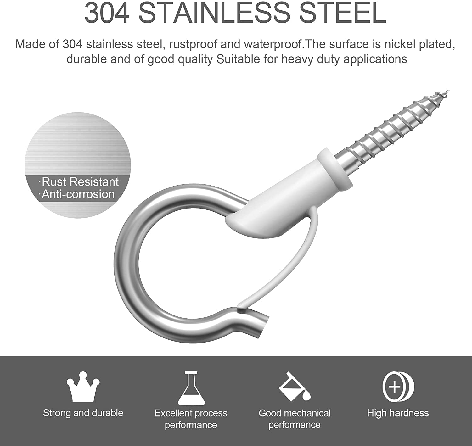 OPVM-22 Pack 304 Stainless Steel Q Hanger Hooks Screws in Hooks ...