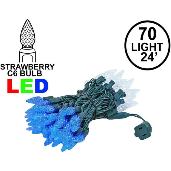 OPVM-24FT 70 LED C6 LED Hanukkah String Lights, Outdoor Christmas Tree ...