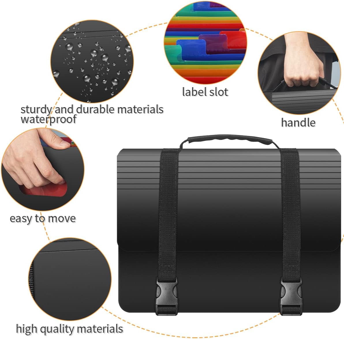OPVM-25 Pockets Accordion File Organizer Expanding File Folders with ...