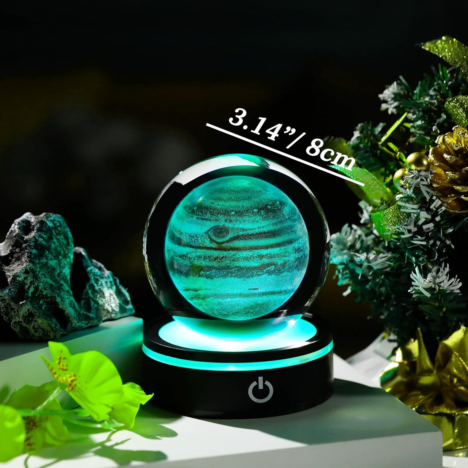 OPVM-3D Jupiter Model Crystal Ball Led Lamp Base - Space Decor World ...