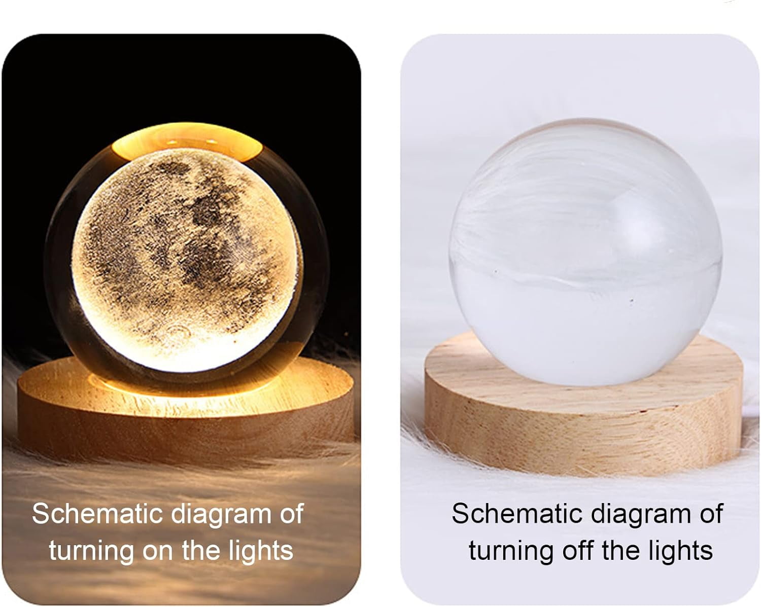 OPVM-3D Night Moon Lamp Moon Light with Stand and USB Rechargeable Gift ...