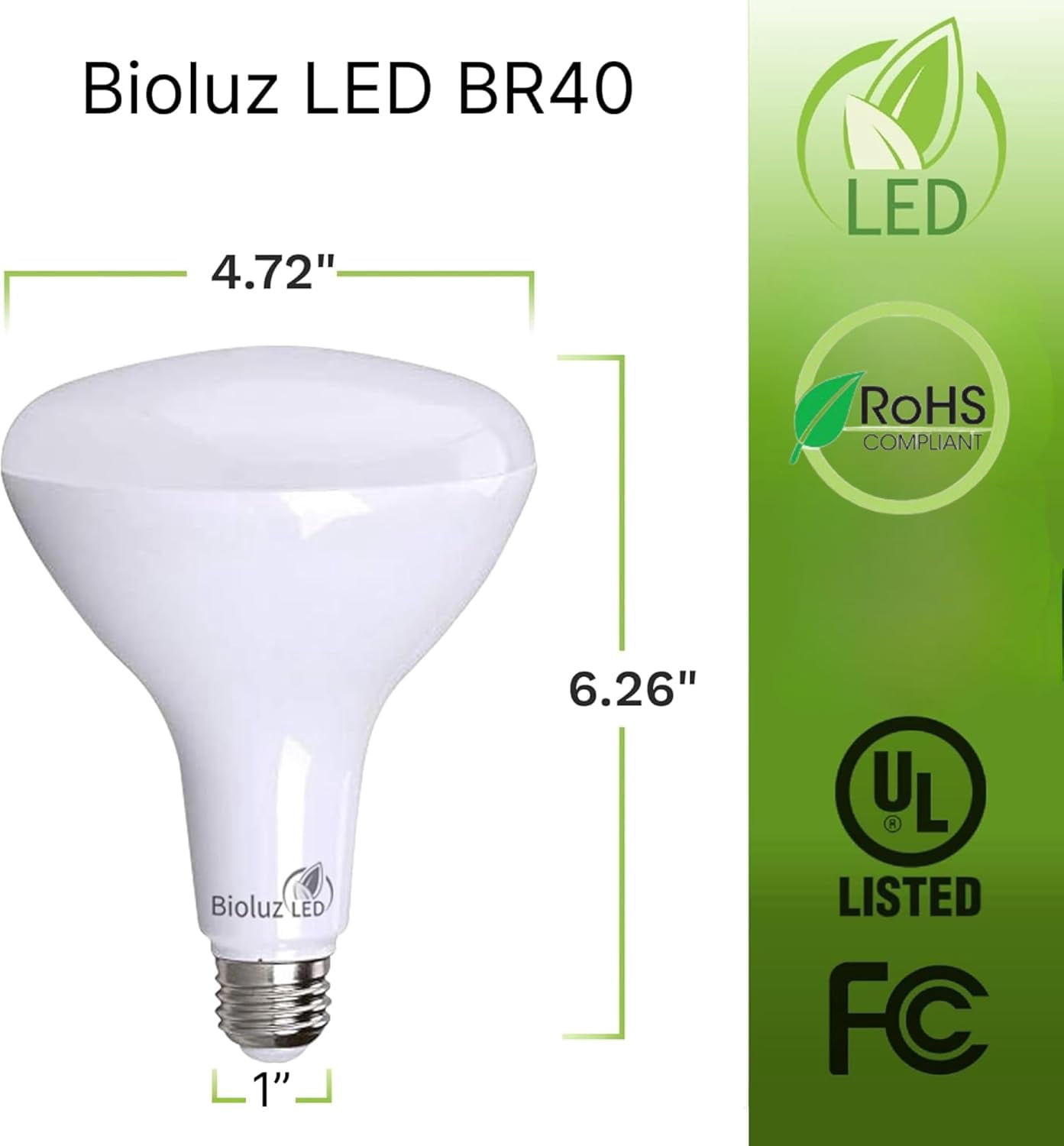 OPVM-4 Pack BR40 LED Light Bulbs - Brightest Dimmable Instant ON Warm ...