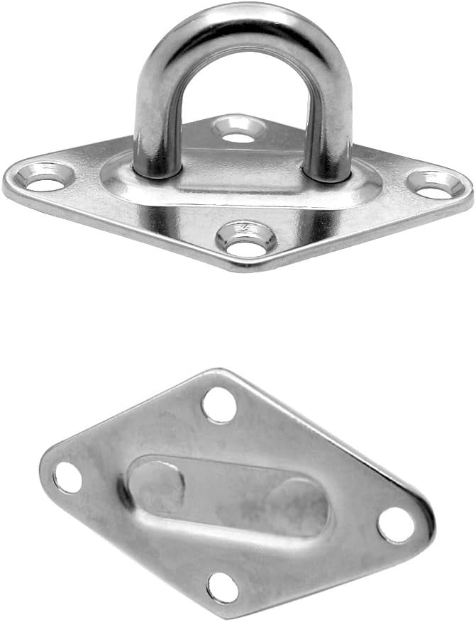 OPVM-4 Pieces 316 Stainless Steel Ceiling Hook Pad Eye Plate Marine ...