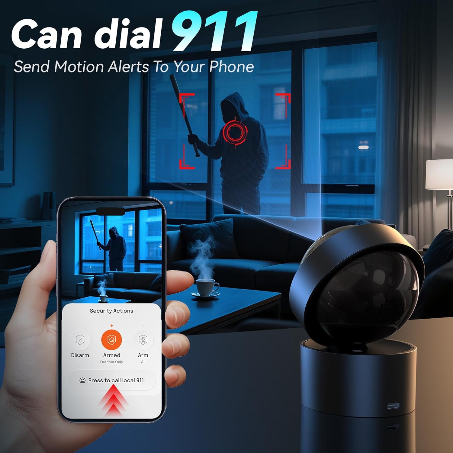 OPVM-4MP/2K Window Cameras for Home Security, WiFi Indoor Security ...