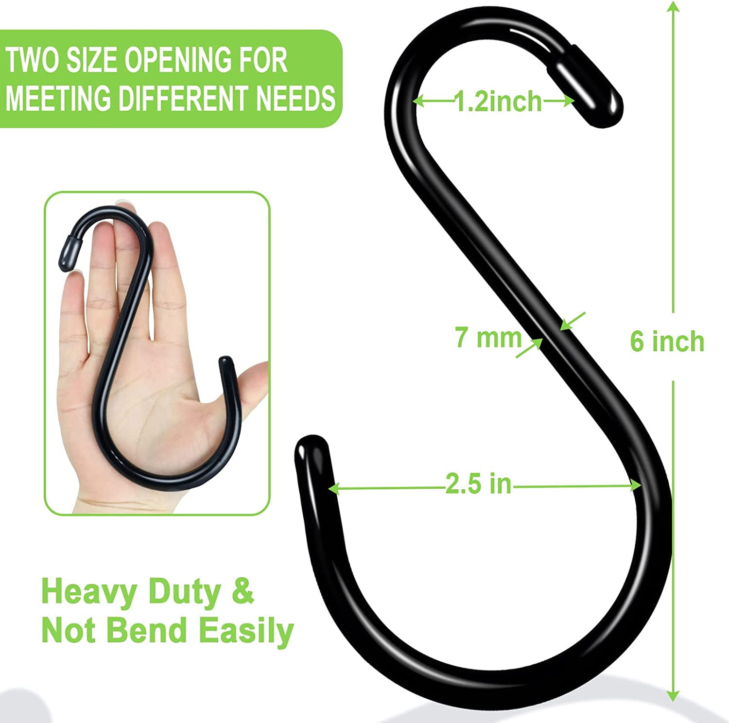 OPVM-6 Inch Heavy Duty S Hooks, Large S Hook for Hanging Plants, Vinyl ...