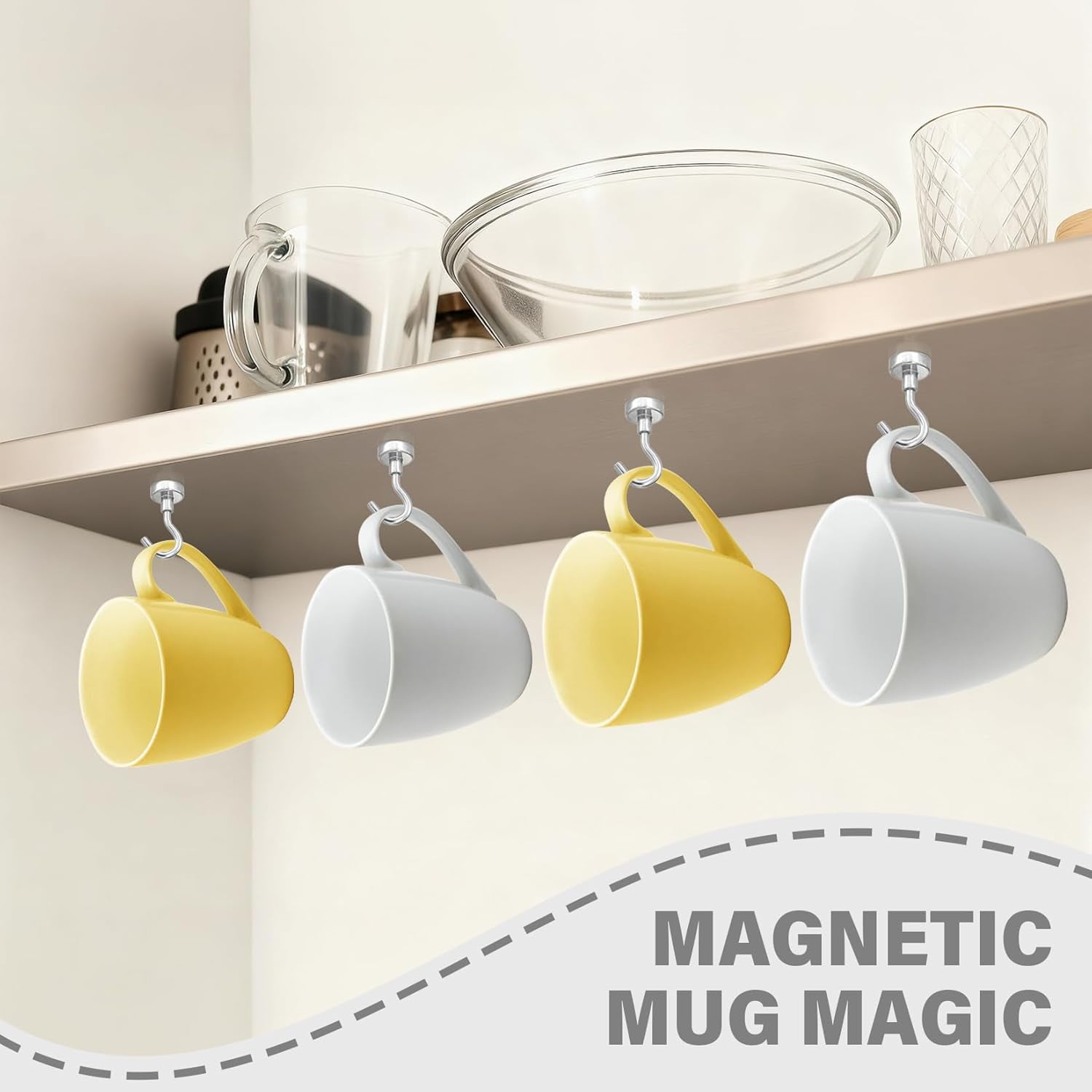OPVM-60Pack Heavy Duty Magnetic Hooks, 25 lbs Strong Neodymium Magnet ...