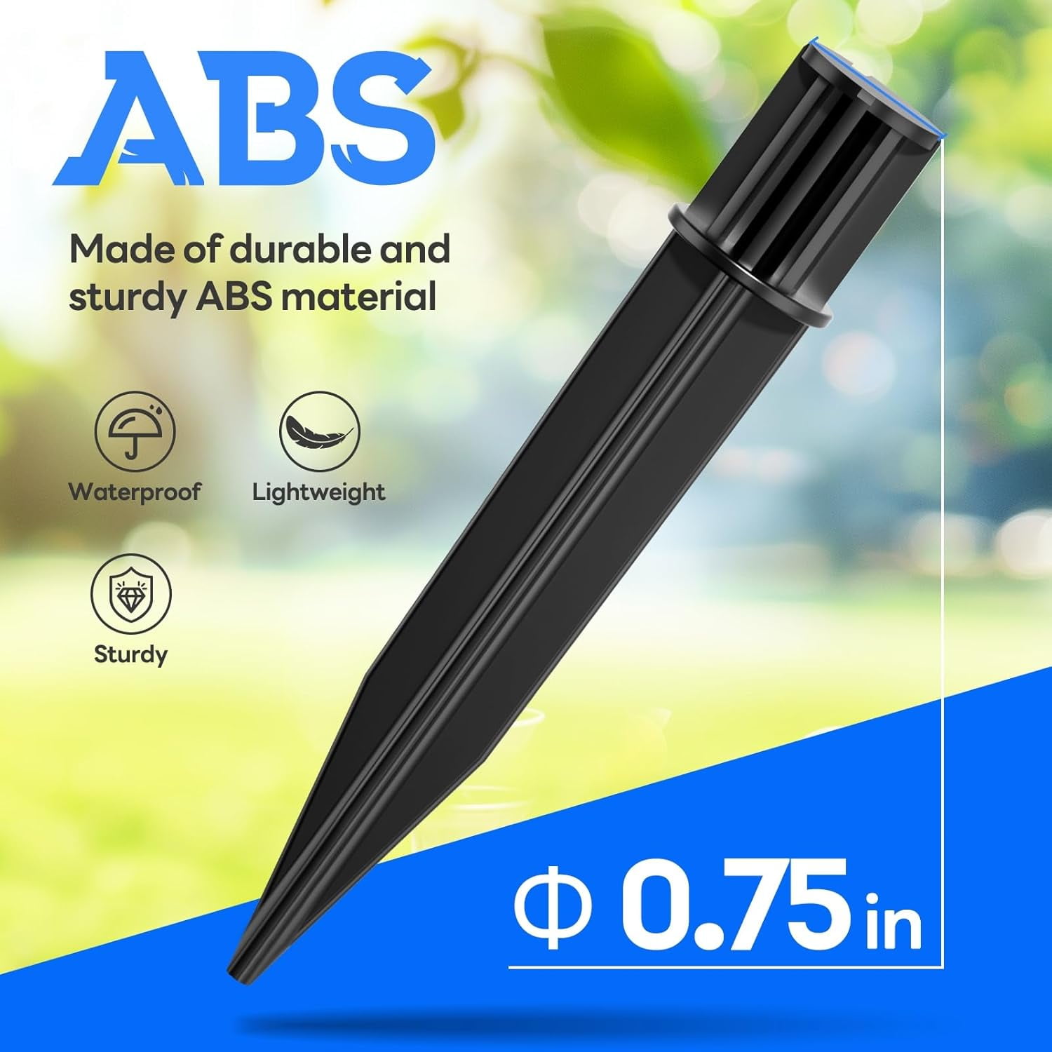 OPVM-8 Pack Reinforced Ground Stakes, 0.75" x 5.12" Solar Lights Spikes ...