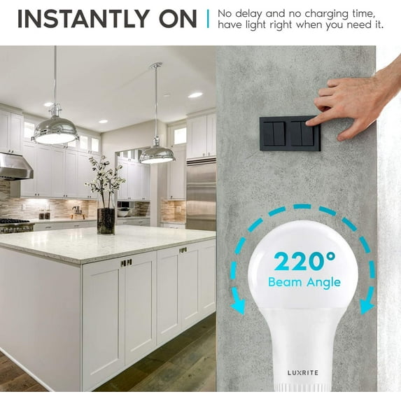 OPVM-A19 LED GU24 Light Bulb, 60W Equivalent, 4000K Cool White ...