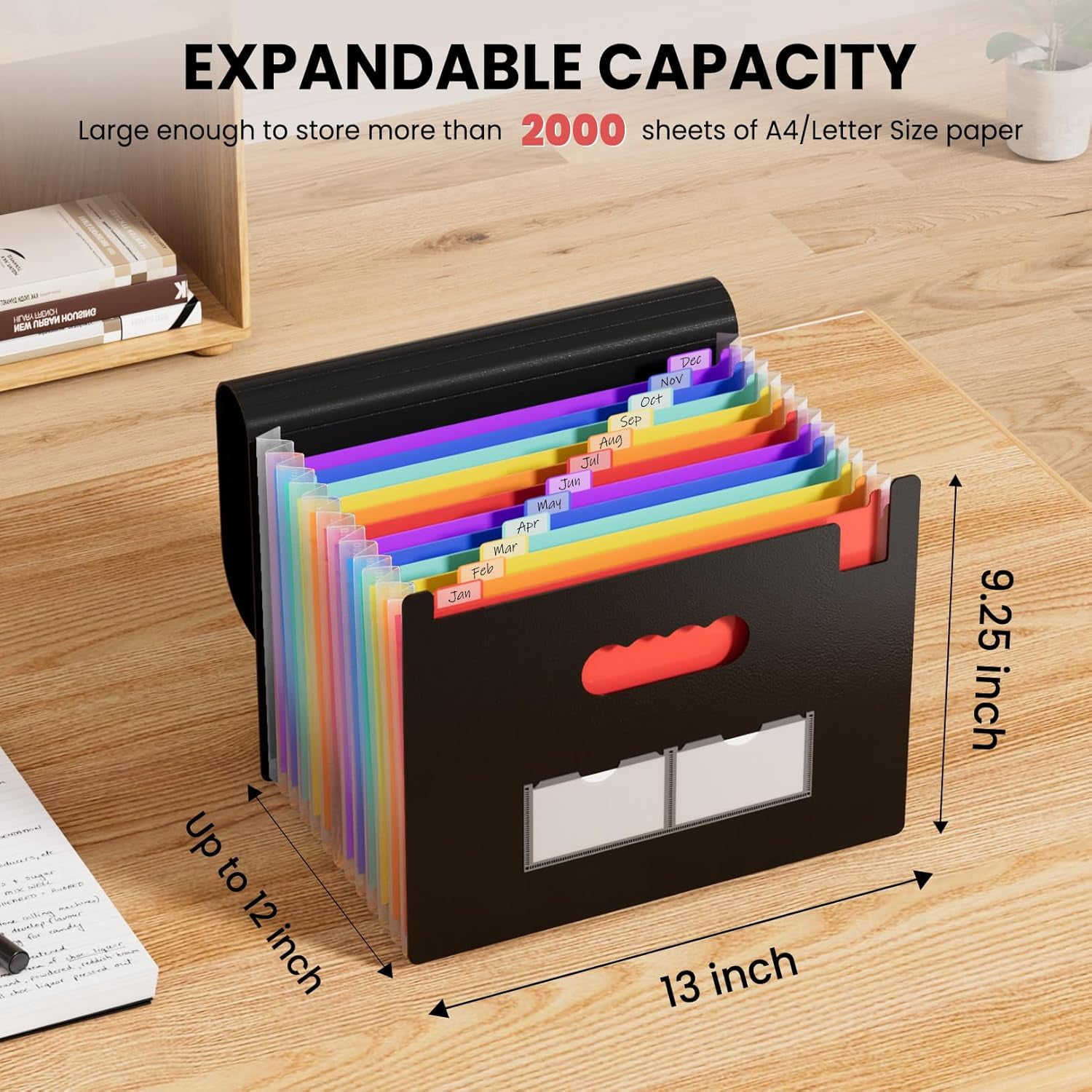 OPVM-Accordion File Organizer, 13 Pockets Expanding File Folder ...