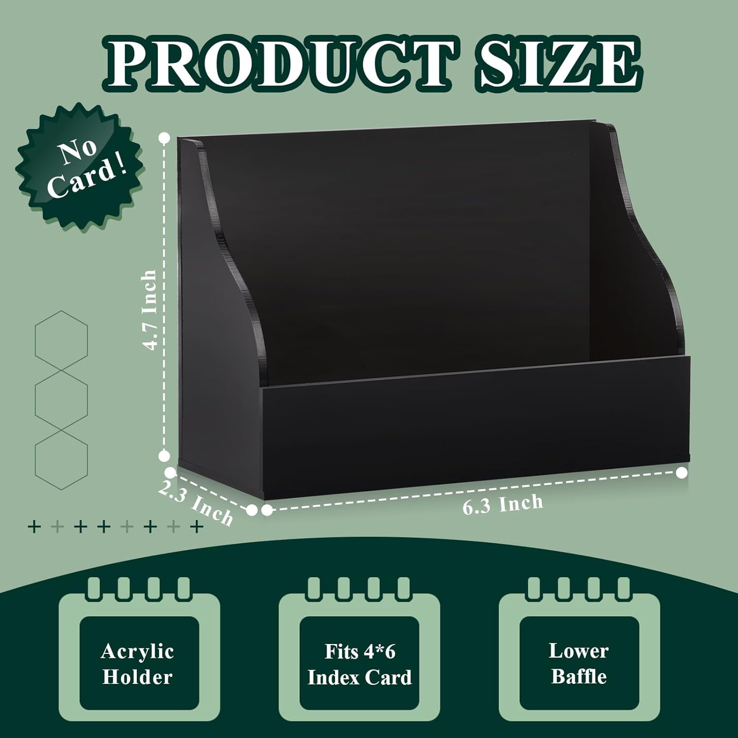 OPVM-Acrylic Index Card Holder 4x6 Black Note Card Organizer Box Card ...