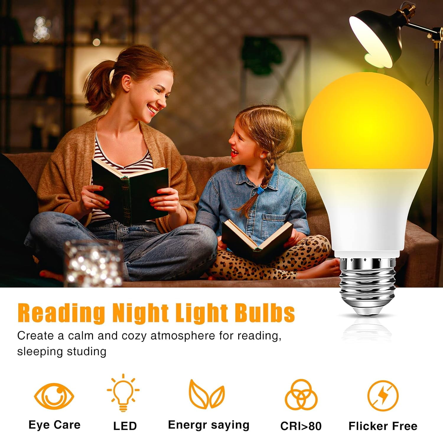 OPVM-Amber Sleep Light Bulb \u2013 1800K Blue Light Blocking LED Bulb ...