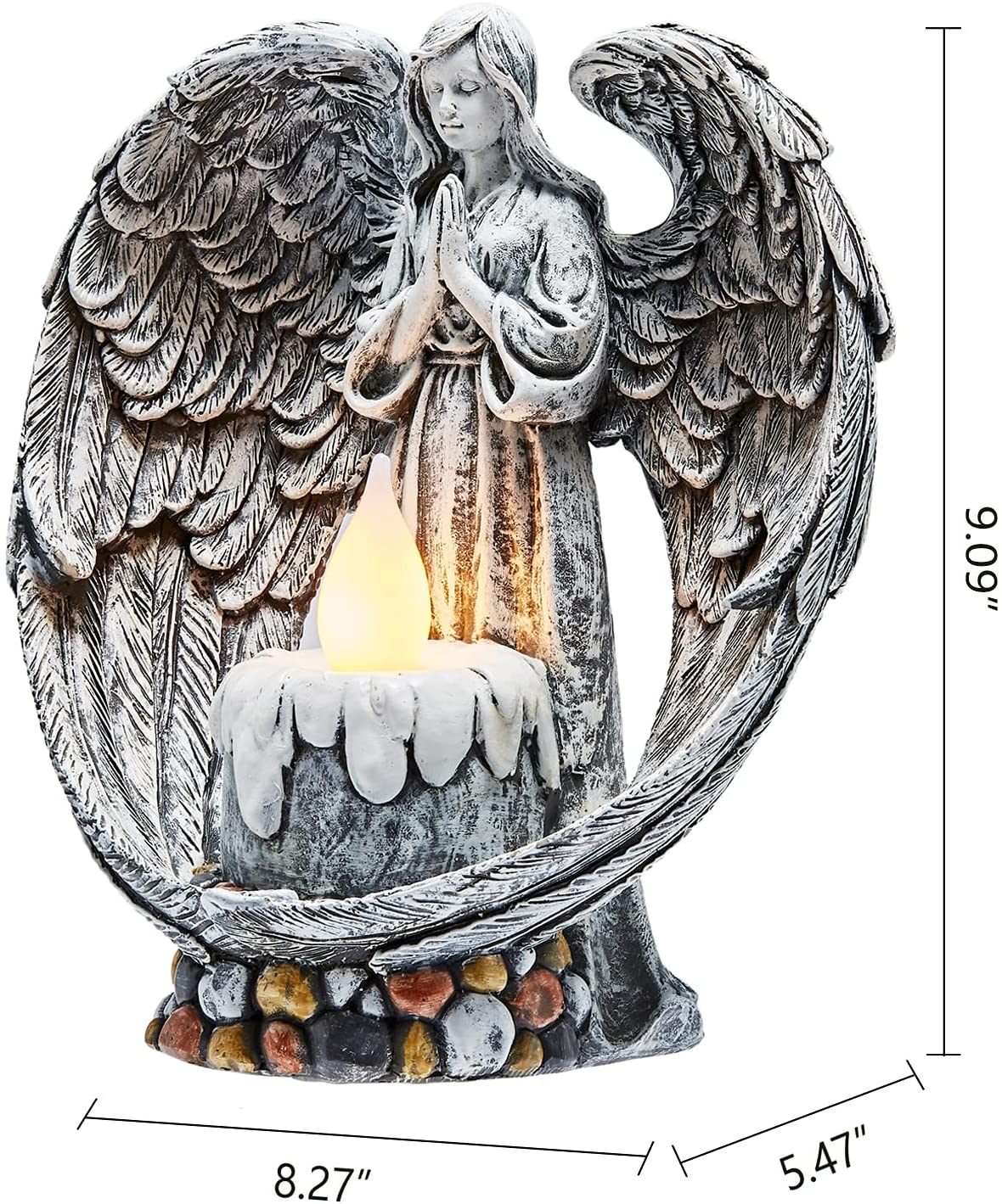 OPVM-Angel Garden Statues Outdoor Cemetery Decorations for Grave Take ...
