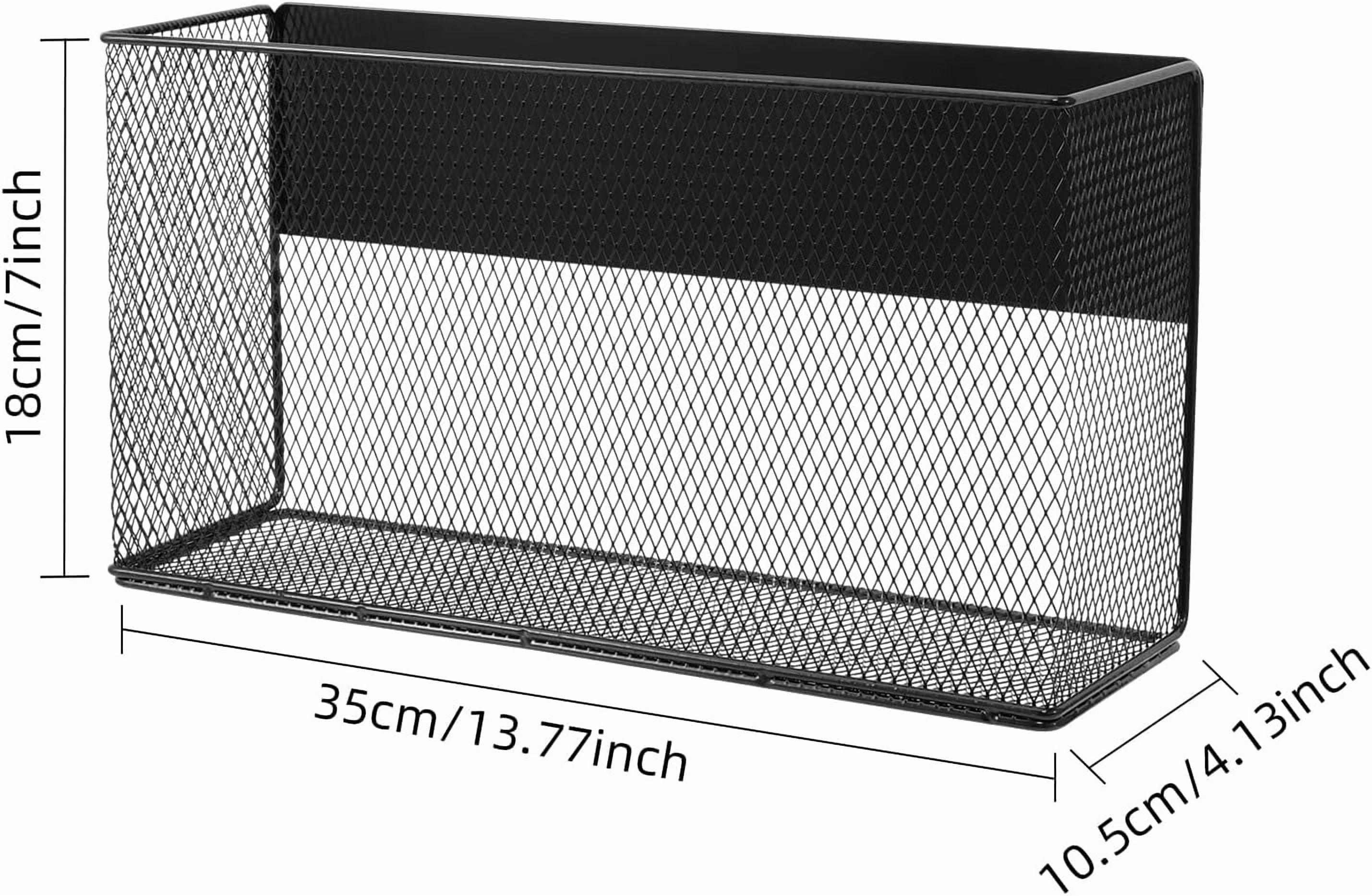 OPVM-Black Magnetic Basket for Refrigerator, Black Magnetic Basket ...