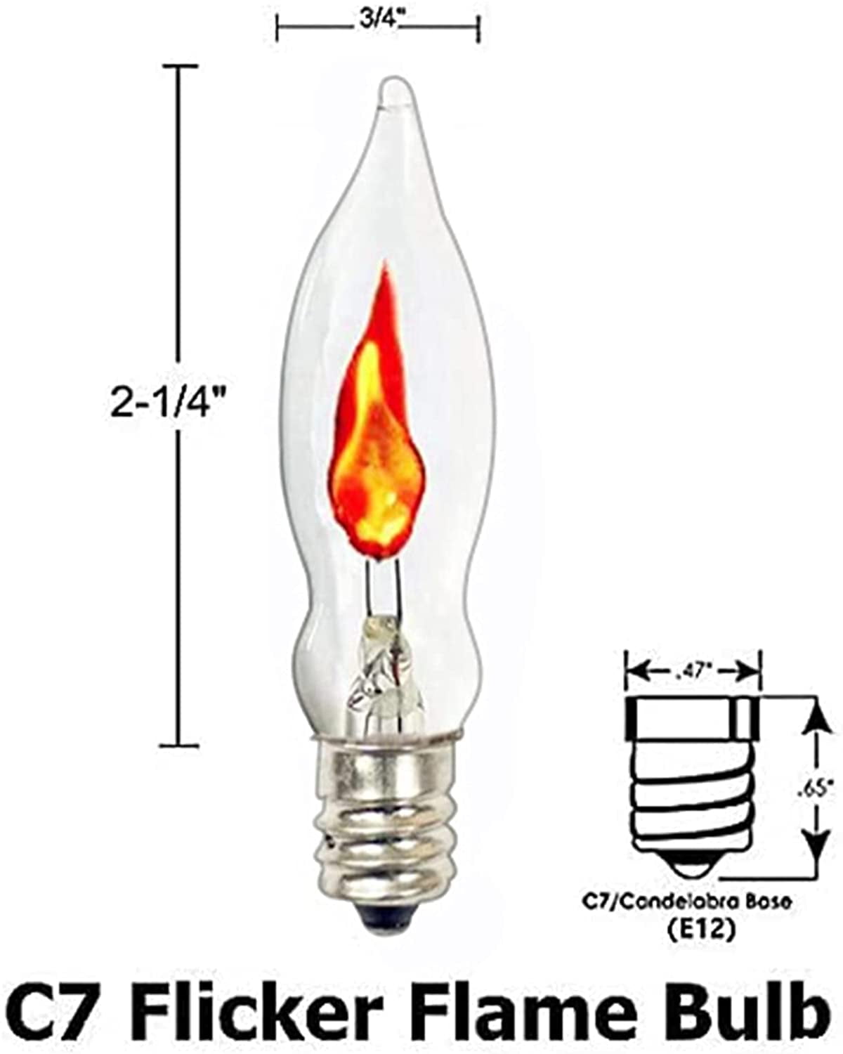 OPVM-Christmas Flicker Flame Light Bulbs, Crystal Clear Flame Tip ...