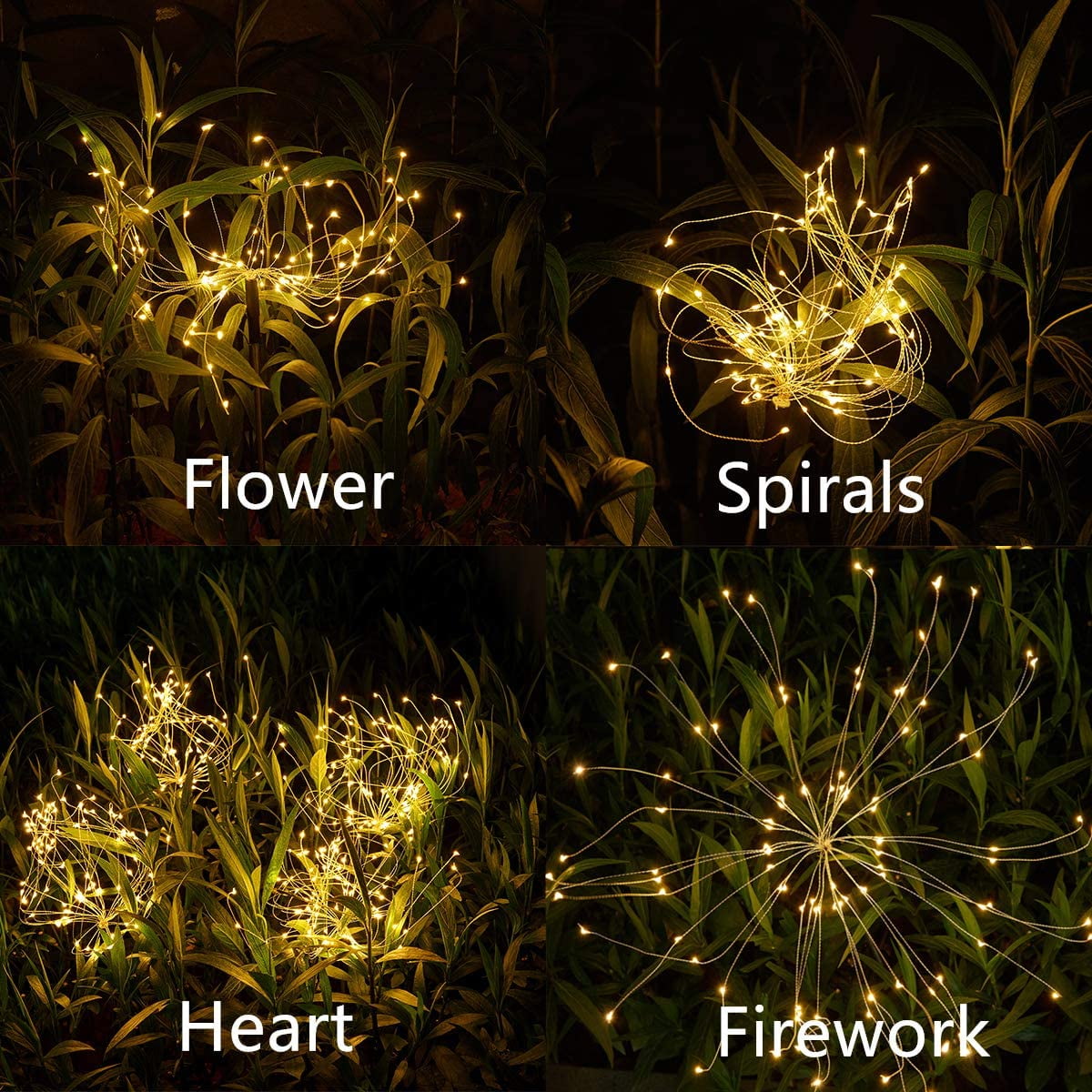 OPVM-Christmas Outdoor Garden Decorative Lights, Solar Firework Lights ...