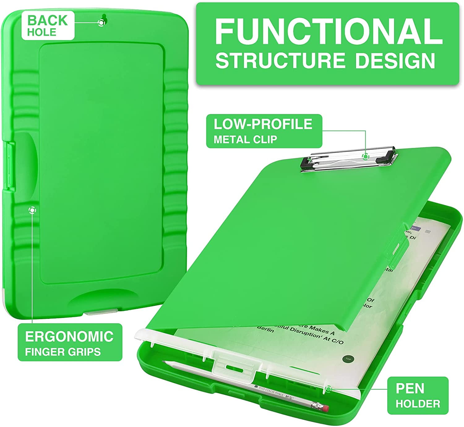 OPVM-Clipboard with Storage, High Capacity Nursing Clip Board 8.5 x 11 ...