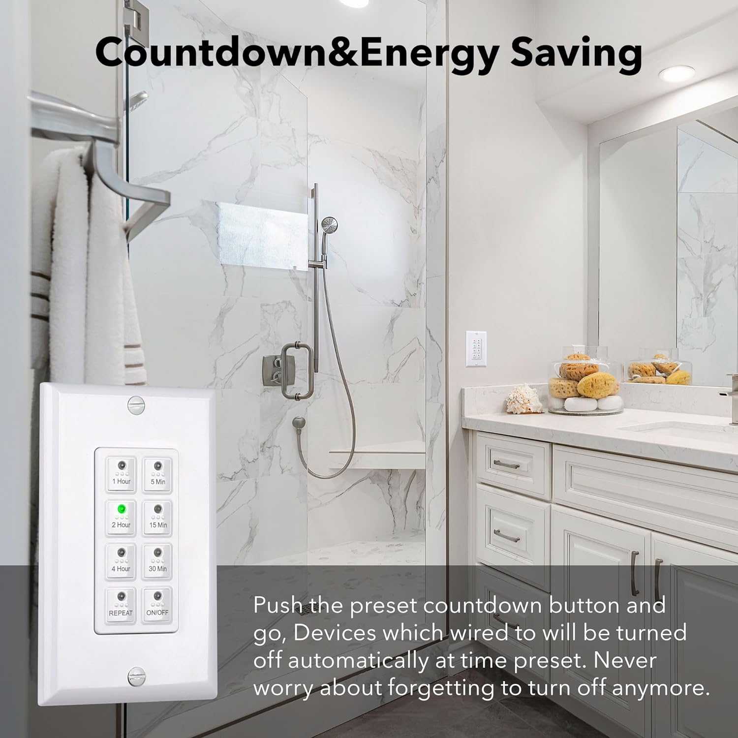 OPVM-Countdown Digital Wall Timer Switch for Exhaust Fan with Push ...
