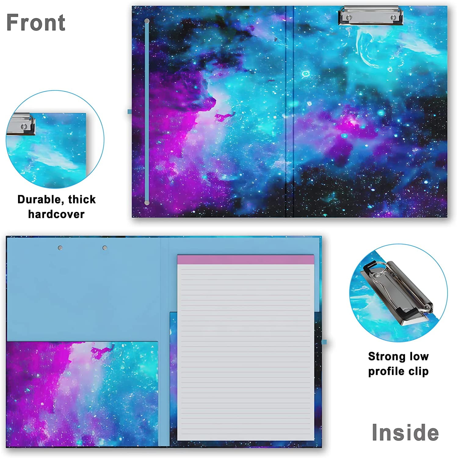 OPVM-Cute Clipboard Folio with Refillable Lined Notepad and Interior ...