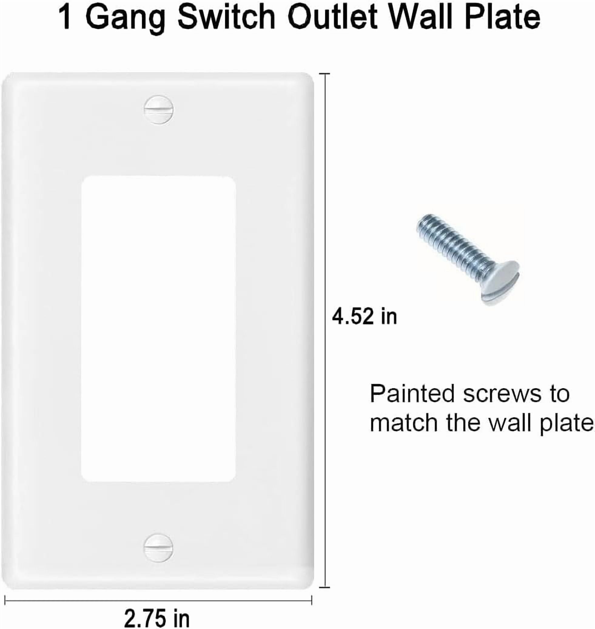 OPVM-Decora Light Switch Outlet Wall Plate Cover 1-Gang Electrical ...