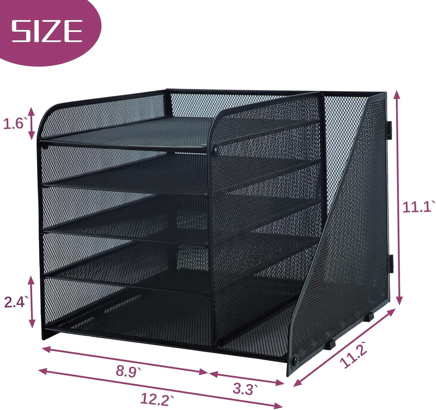 OPVM-Desk Organizers and Accessories with File Holder, 5-Tier Paper ...