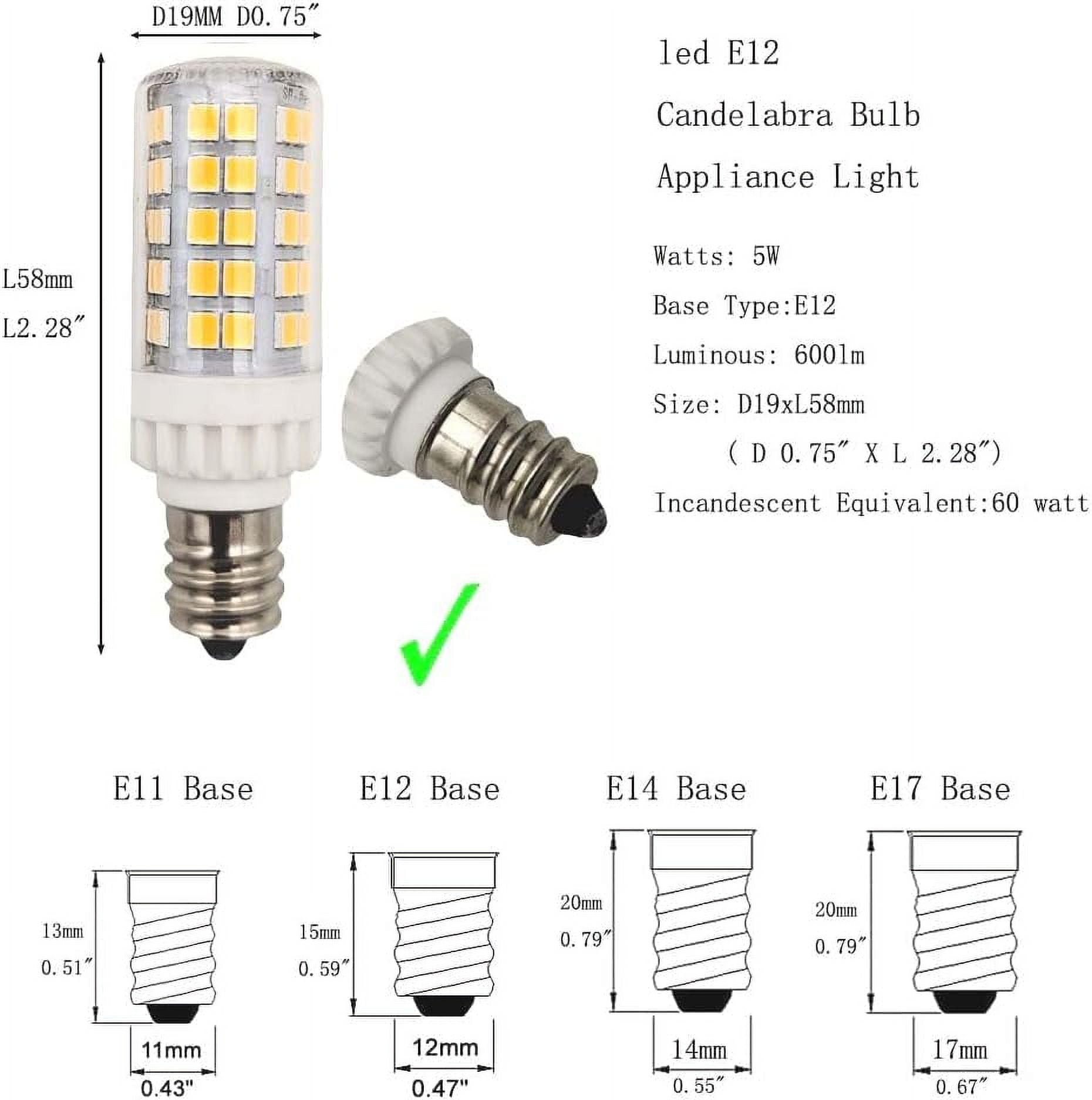 OPVM-E12 LED Bulb 5W C7 Bulb 60 W Equivalent Halogen Daylight T6 ...