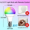 OPVM-E17 LED Light Bulbs (40w Equivalent) 5W, Color Changing RGB, 5700K ...