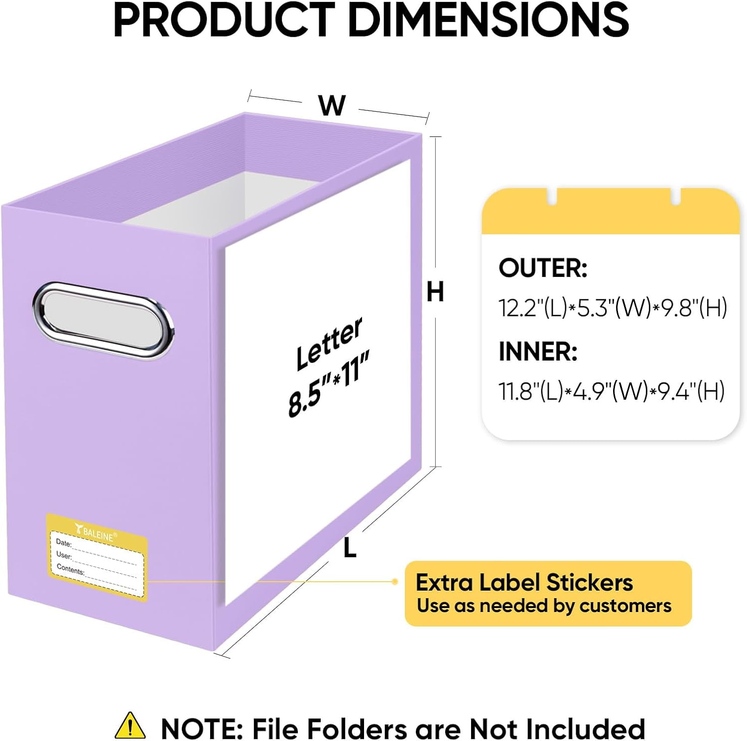 OPVM-File Organizer Box, Cardboard File Folder Organizer with Handle ...
