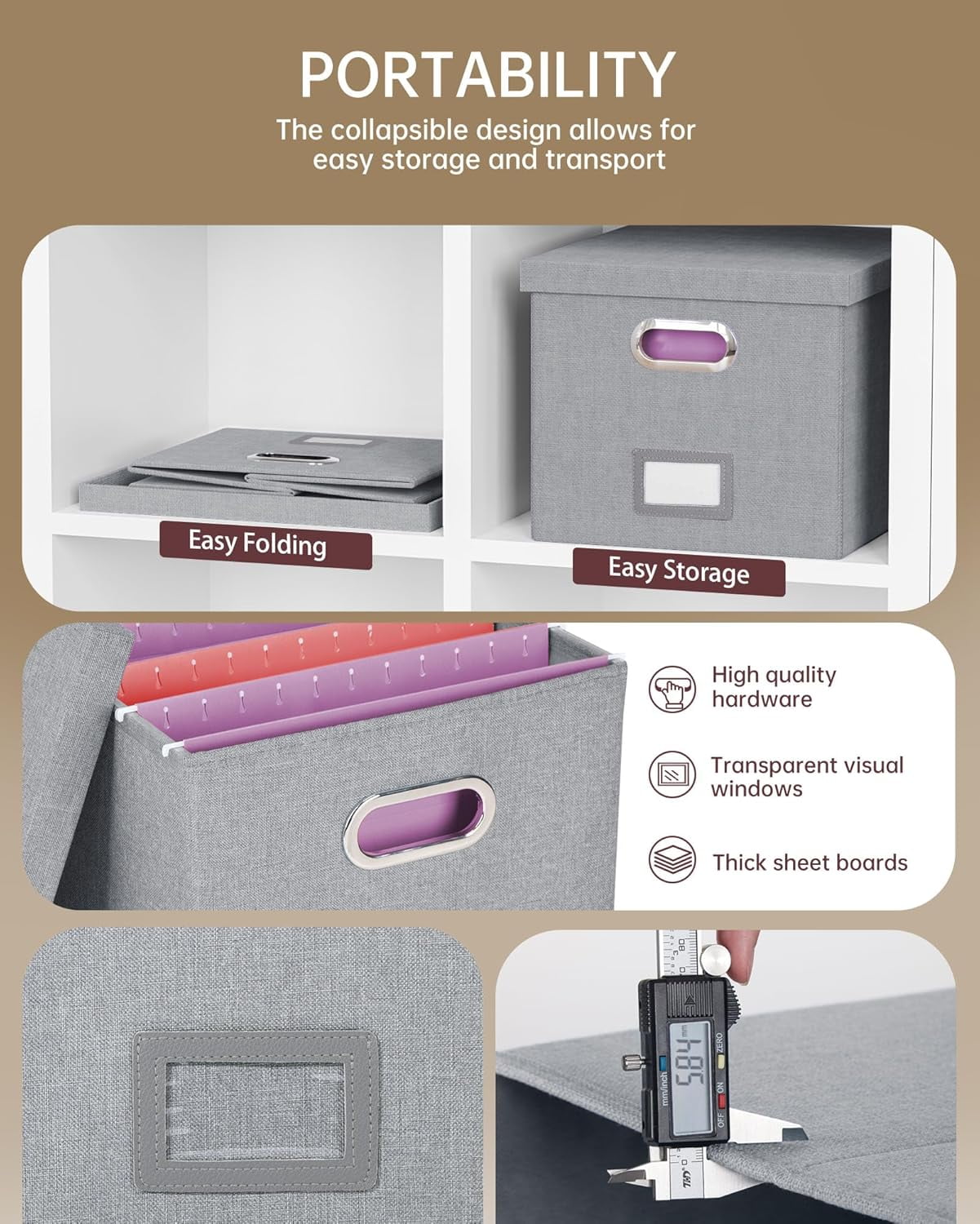 OPVM-File Organizer, File Box, File Cabinet for Letter File Folder ...