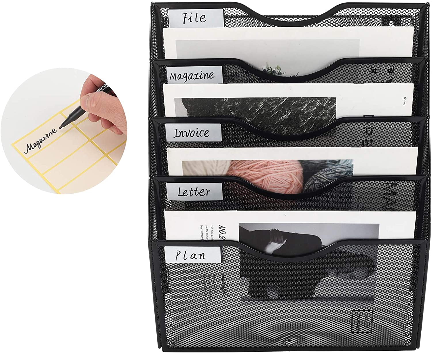 OPVM-Hanging Wall File Organizer, 5 Pocket Wall Mounted Mail Organizer ...