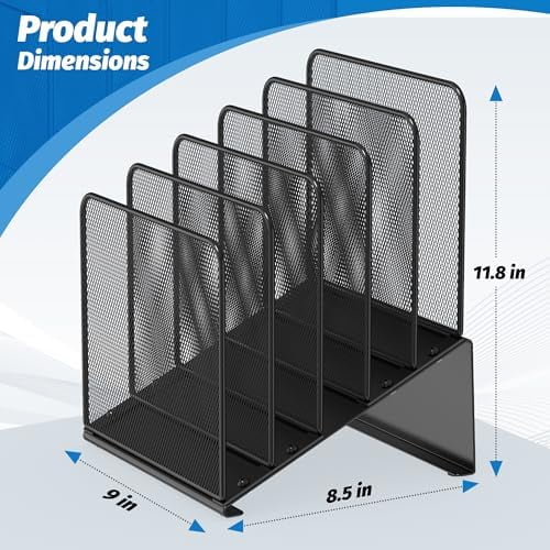 OPVM-Inclined 5-Section Desk File Organizer, Vertical File Folder ...