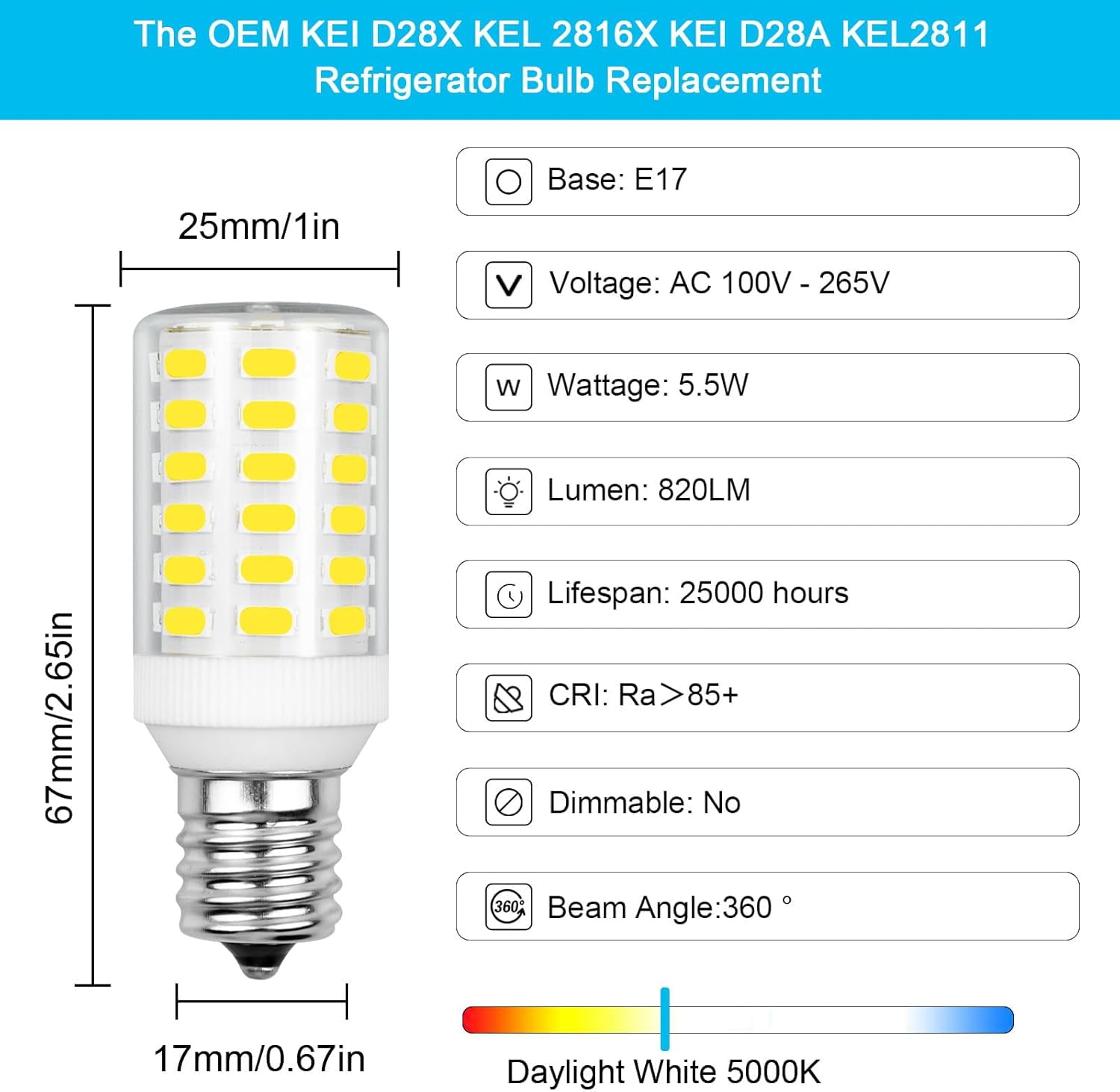 OPVM-Kei D28a kel 2811 S02 Frigidaire Light Bulb Replacement Kei D28x ...