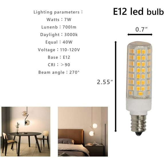 OPVM-LED Light Bulb E12 High Lumen Dimmable Led Corn Bulb Chanderlier ...