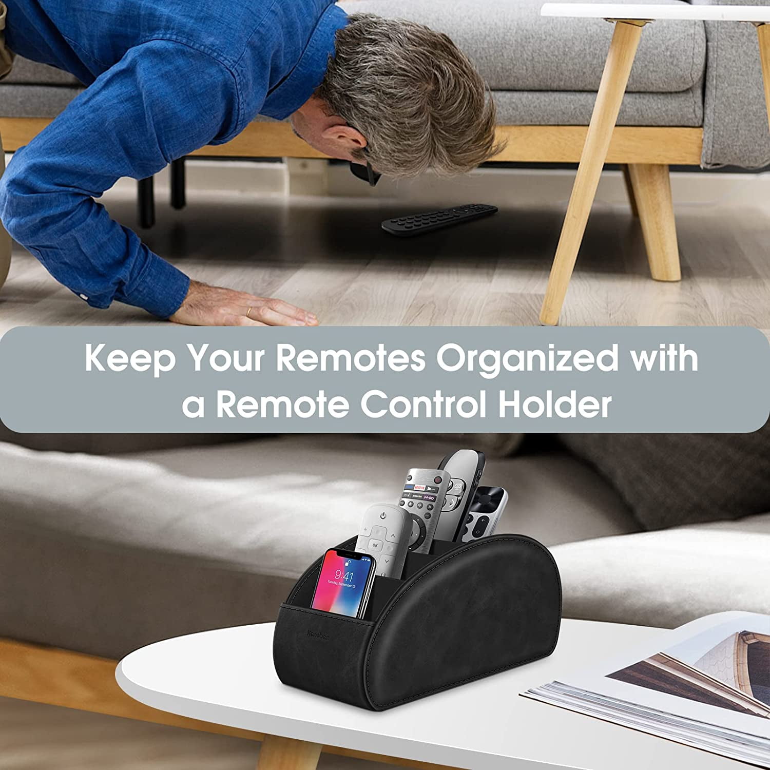 OPVM-Large Remote Control Holder with 5 Compartments, E Anti-slip ...