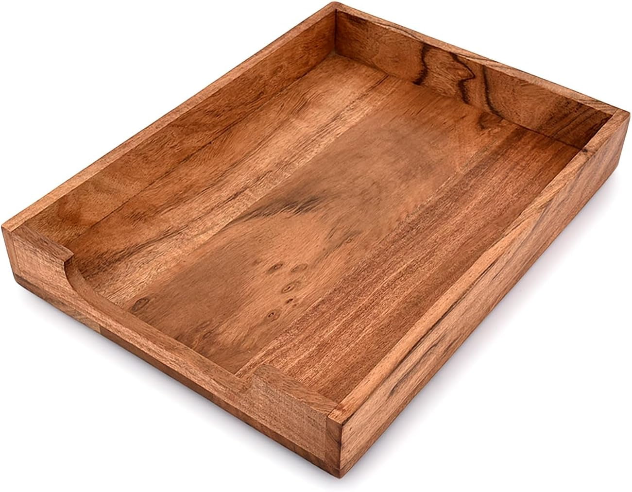 OPVM-Letter Trays & Stacking Supports Acacia Wood Desk Document, File ...