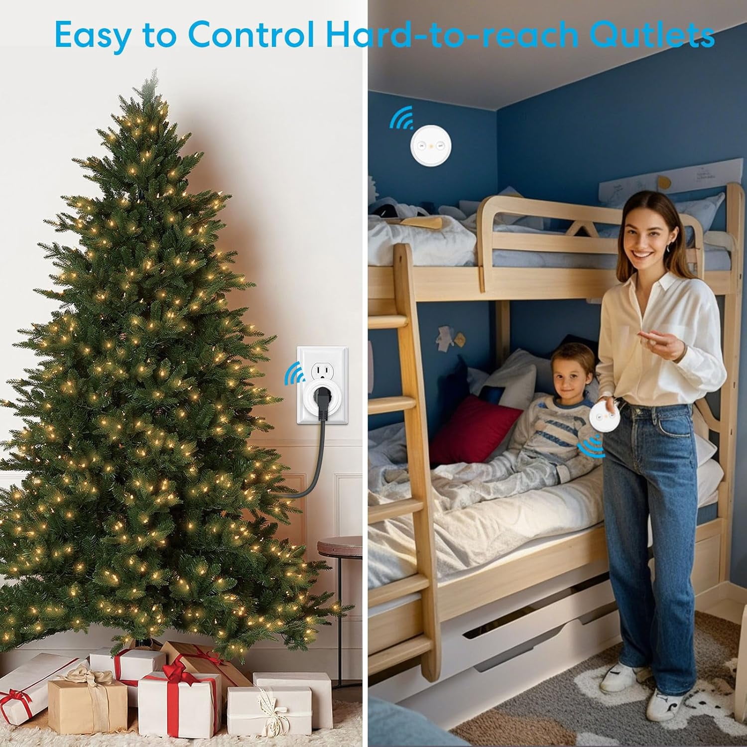 OPVM-Mini Remote Control Outlet Plug Adapter with 2 Remotes, 656ft ...