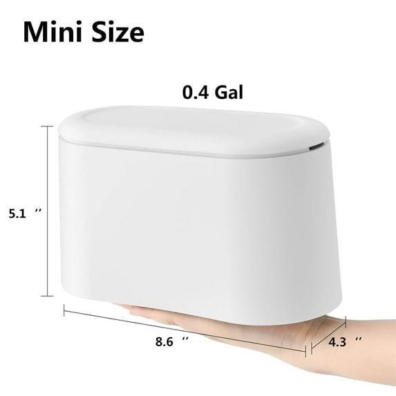 OPVM-Mini Trash Can with Lid,Small Desk Trash Can,Countertop Mini ...