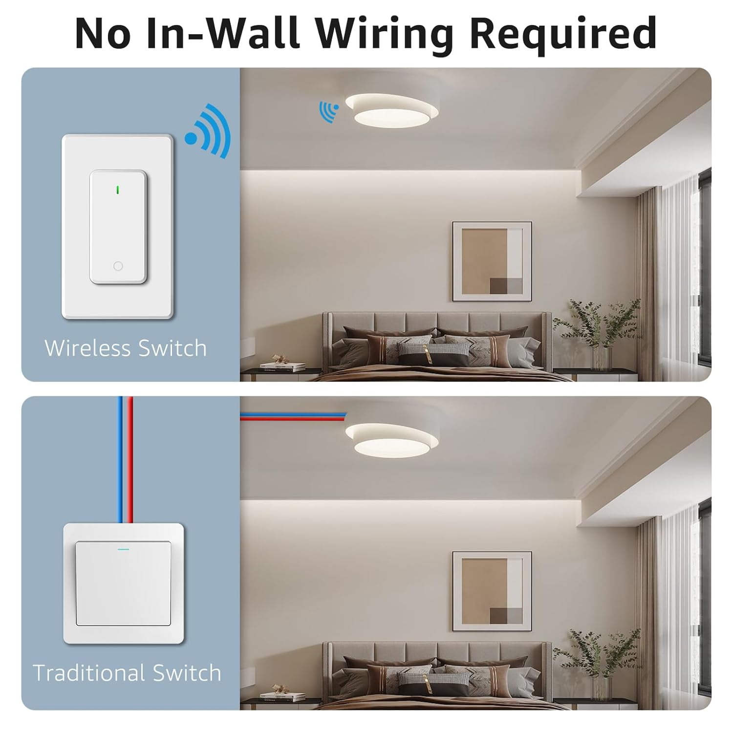 OPVM-Nineleaf Wireless Light Switch and Receiver Kit, Buckle Design ...