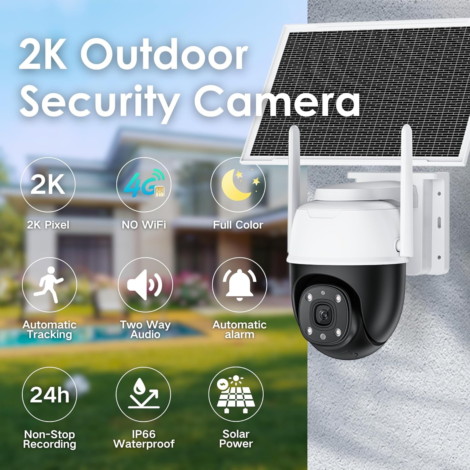 OPVM-No Wifi Camera, 24 hours Continuous Recording AOV Solar Security ...