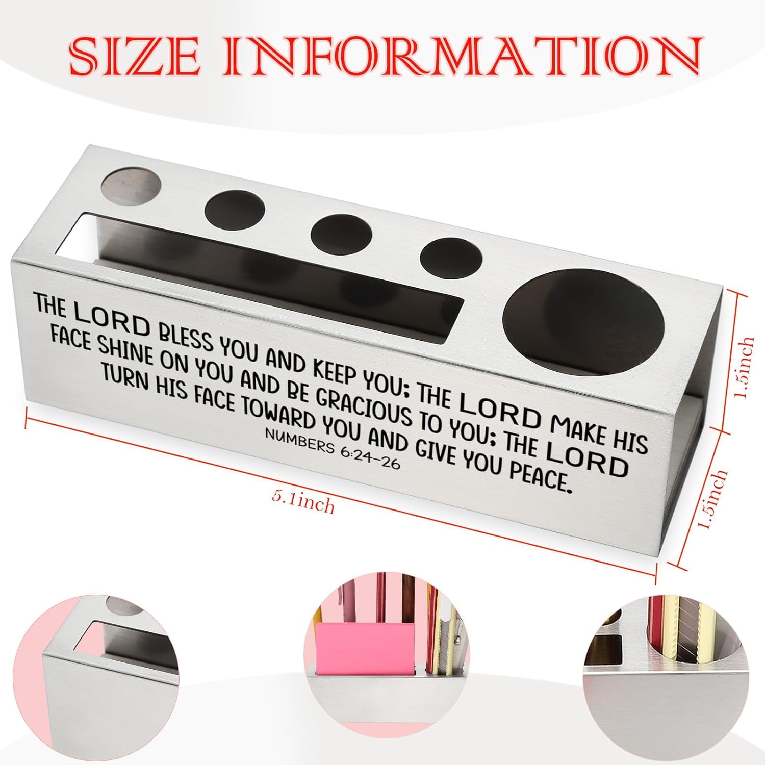 OPVM-Numbers 6:24-26 Bible Verse Pen and Pencil Holder, Inspirational ...