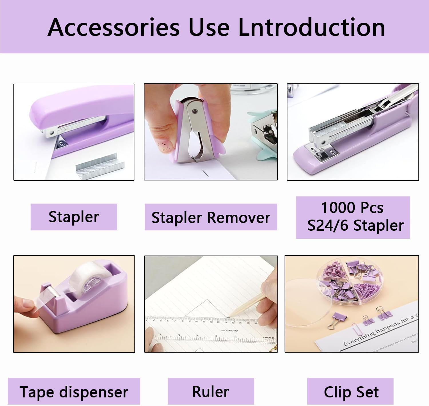 OPVM-Office Supplies,Desk Accessories,Tape Holder,Stapler,Scissor ...