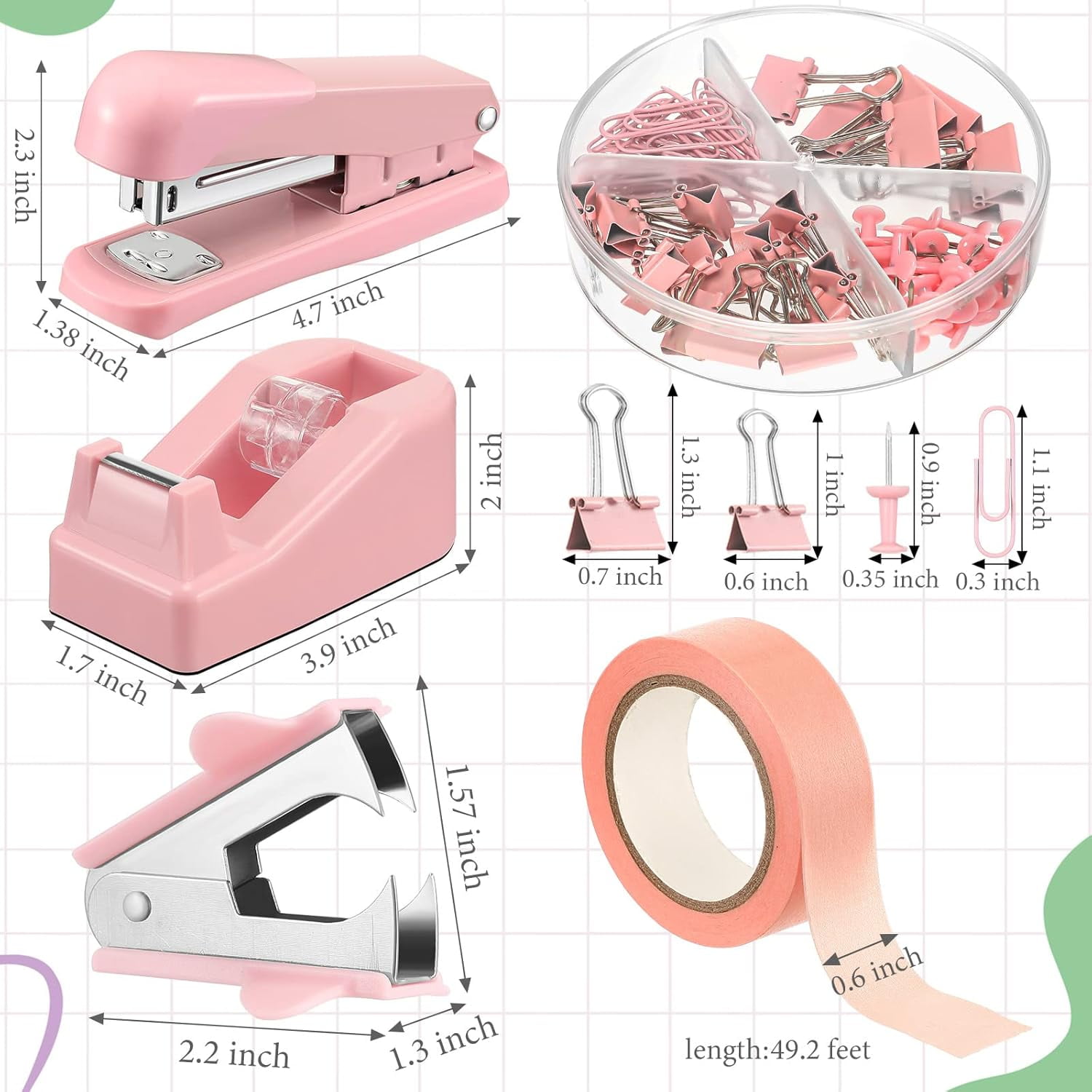 OPVM-Office Supplies Set Desk Accessory Kit Include Stapler, Staples ...
