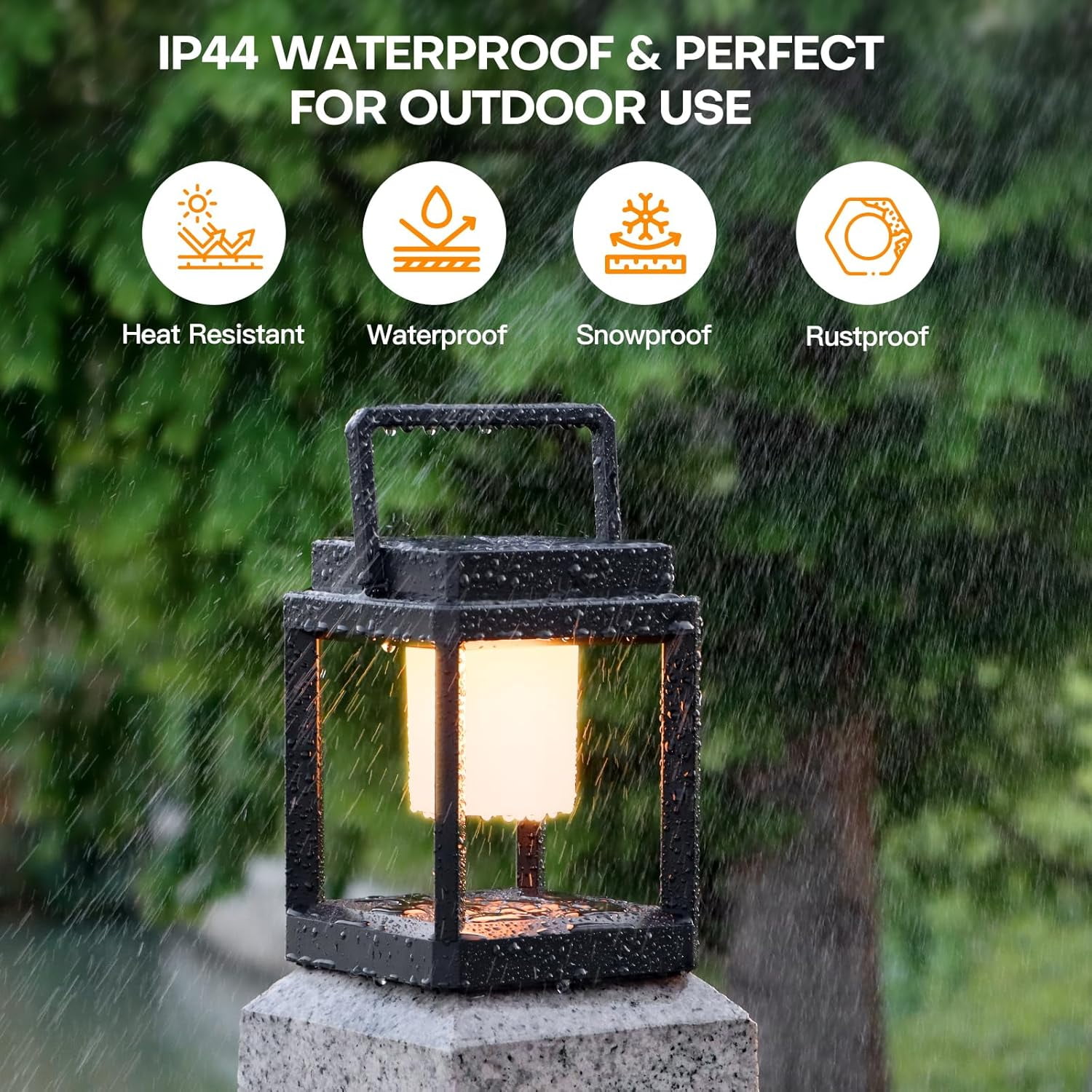 OPVM-Outdoor Table Lamp Touch Control, Waterproof Solar Powered LED ...