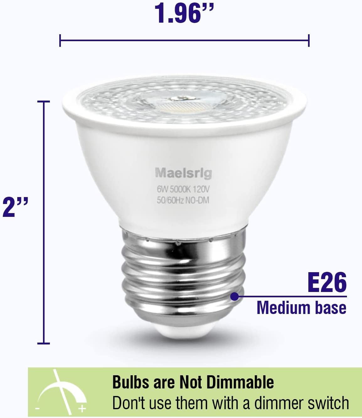 OPVM-PAR16 LED Short Neck Recessed Spotlight Bulb, 6W(60W Equivalent ...